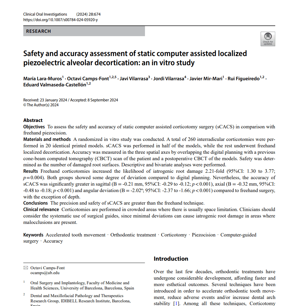 Safety And Accuracy Assessment Of Static Computer Assisted Localized Piezoelectric Alveolar